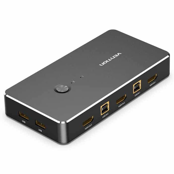 KVM სვიჩი HDMI Vention Model/Item-NO: 2 in 1 Out HDMI KVM Switch Black ...
